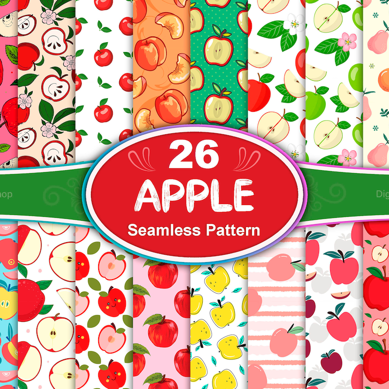 Apple Pattern - Etsy