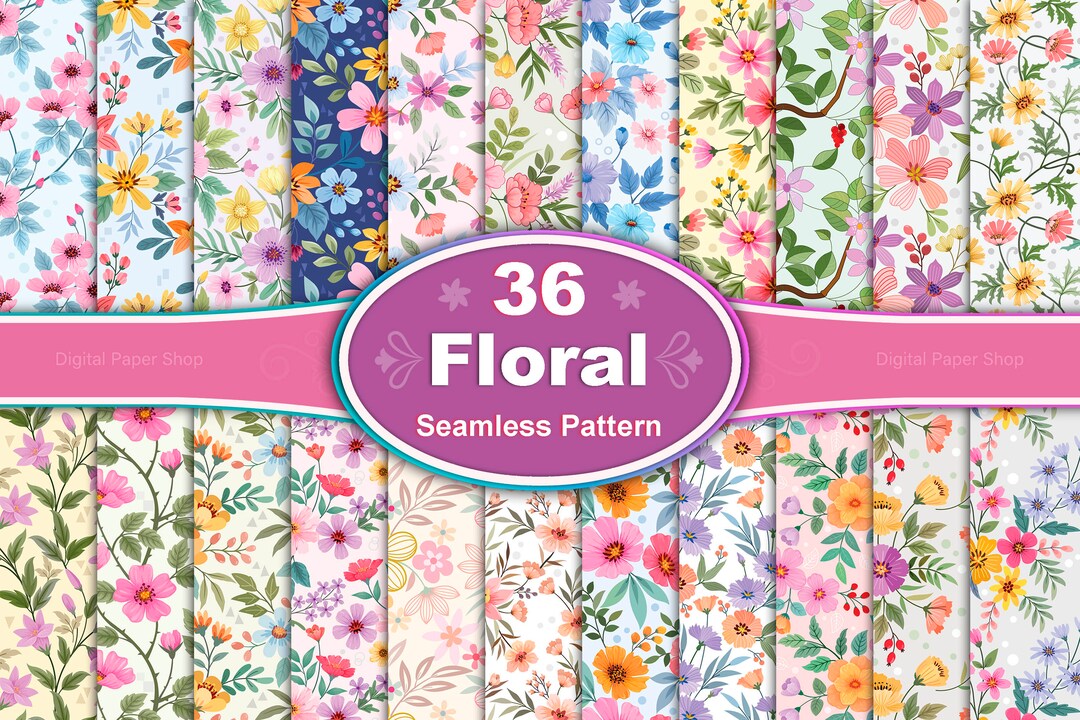 Floral Seamless Pattern, Floral Pattern, Floral Digital Paper, Flowers ...