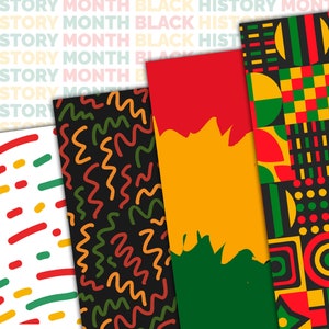 Black History Month Digital Paper: African Kwanzaa Patterns (digital ...