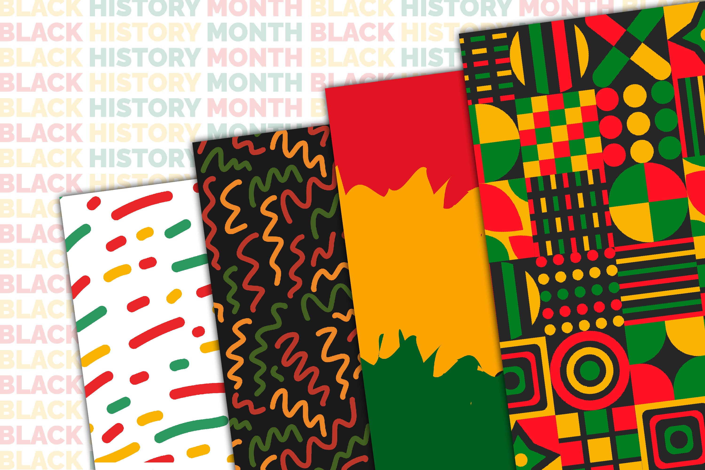 Black History Month Digital Paper, Black History Digital Paper, Black ...