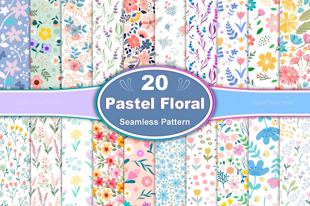 Pastel Flower Seamless Pattern, Pastel Floral Seamless Pattern, Pastel ...