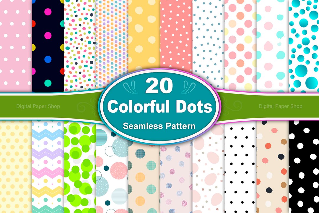Colorful Polka Dot Seamless Pattern: Abstract Digital Paper (3600x3600 ...
