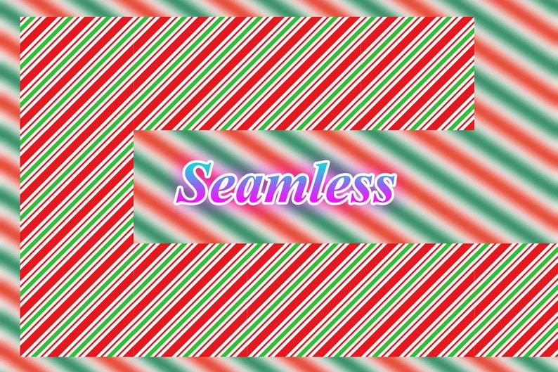 Christmas Candy Cane Stripe Seamless Pattern: 20 JPG Digital Papers ...