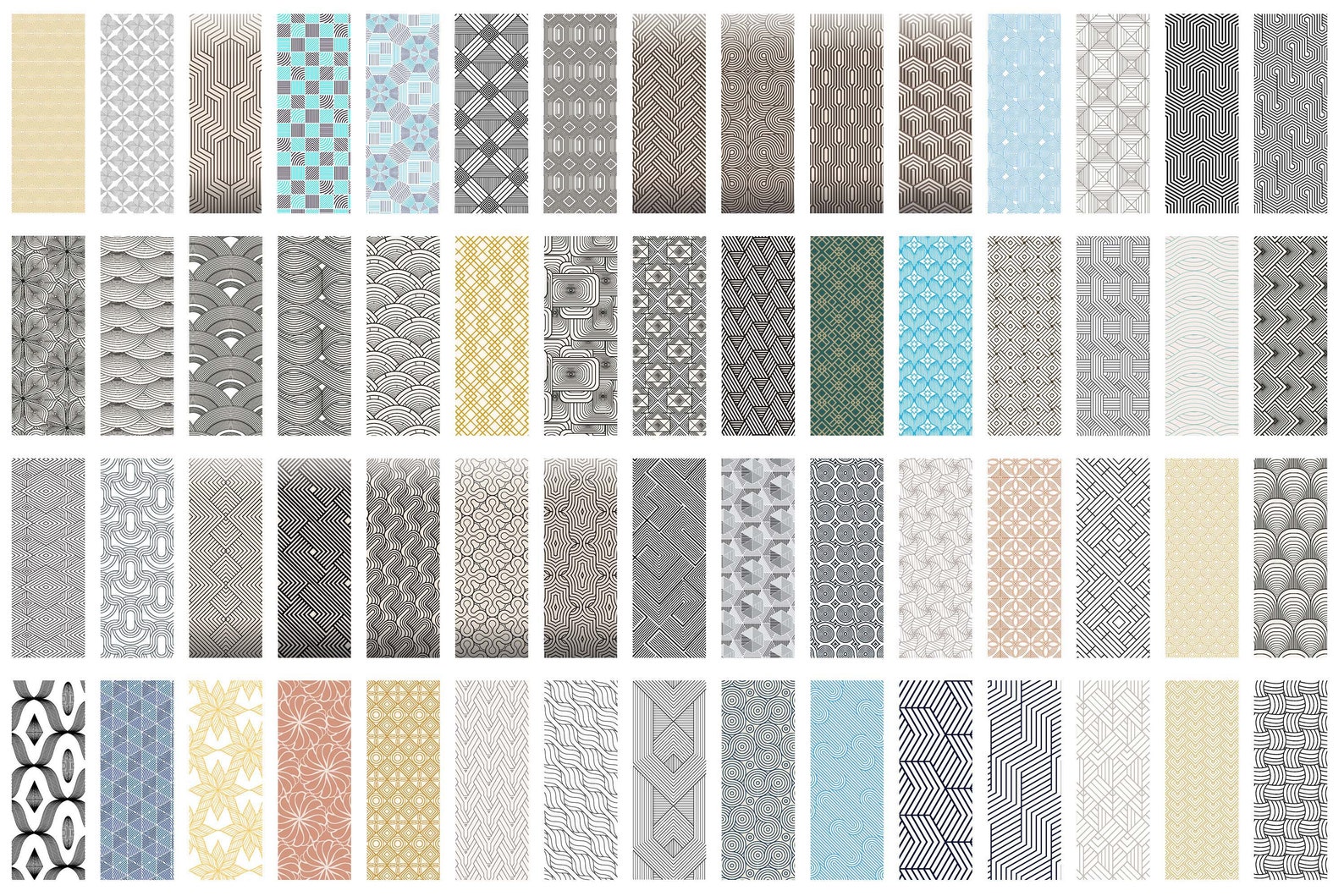 60 Geometric Linear Patterns: Seamless Vector Designs (EPS & Ai) - Etsy