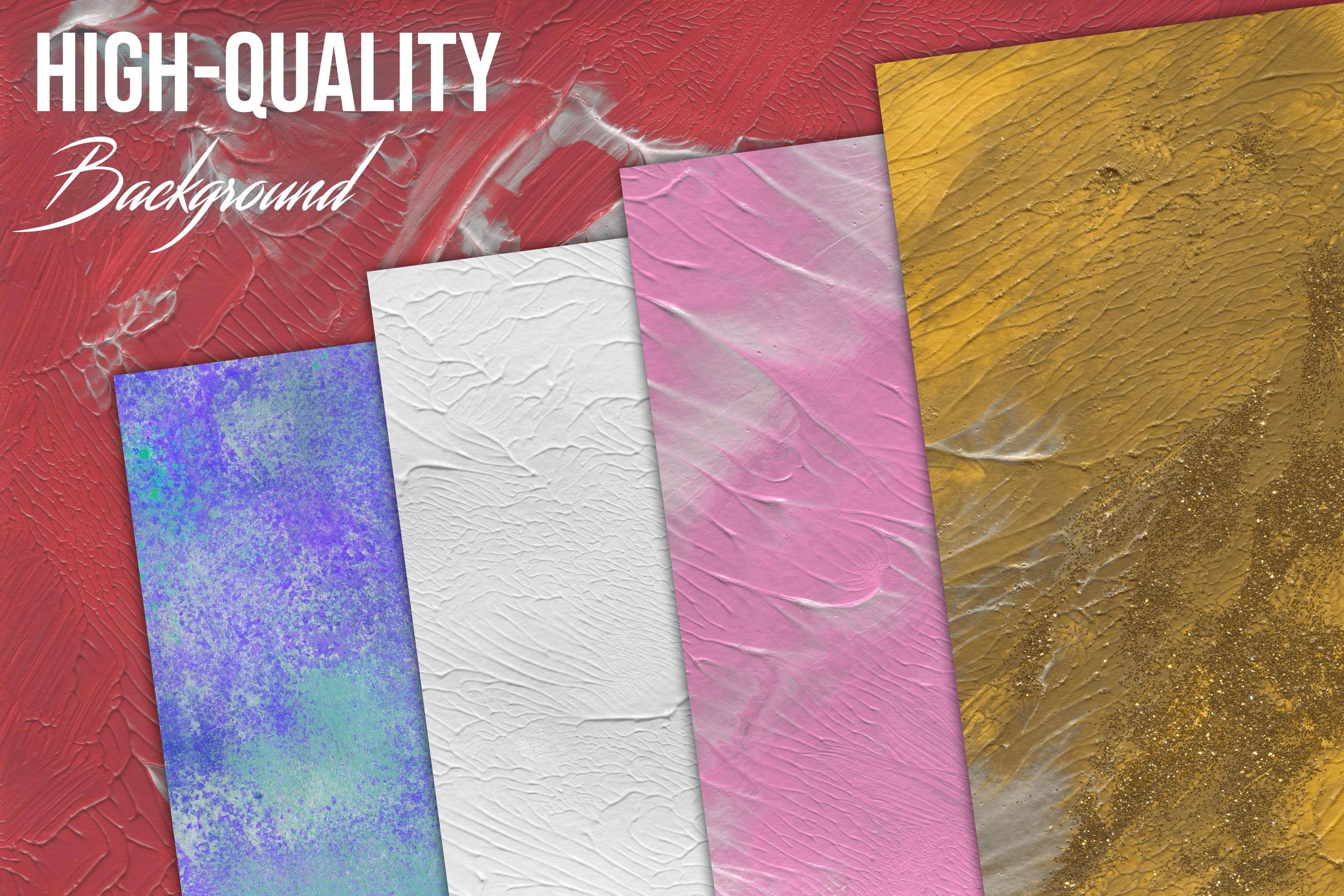 Abstract Acrylic Texture Backgrounds: 20 Painted Digital Papers (JPG ...