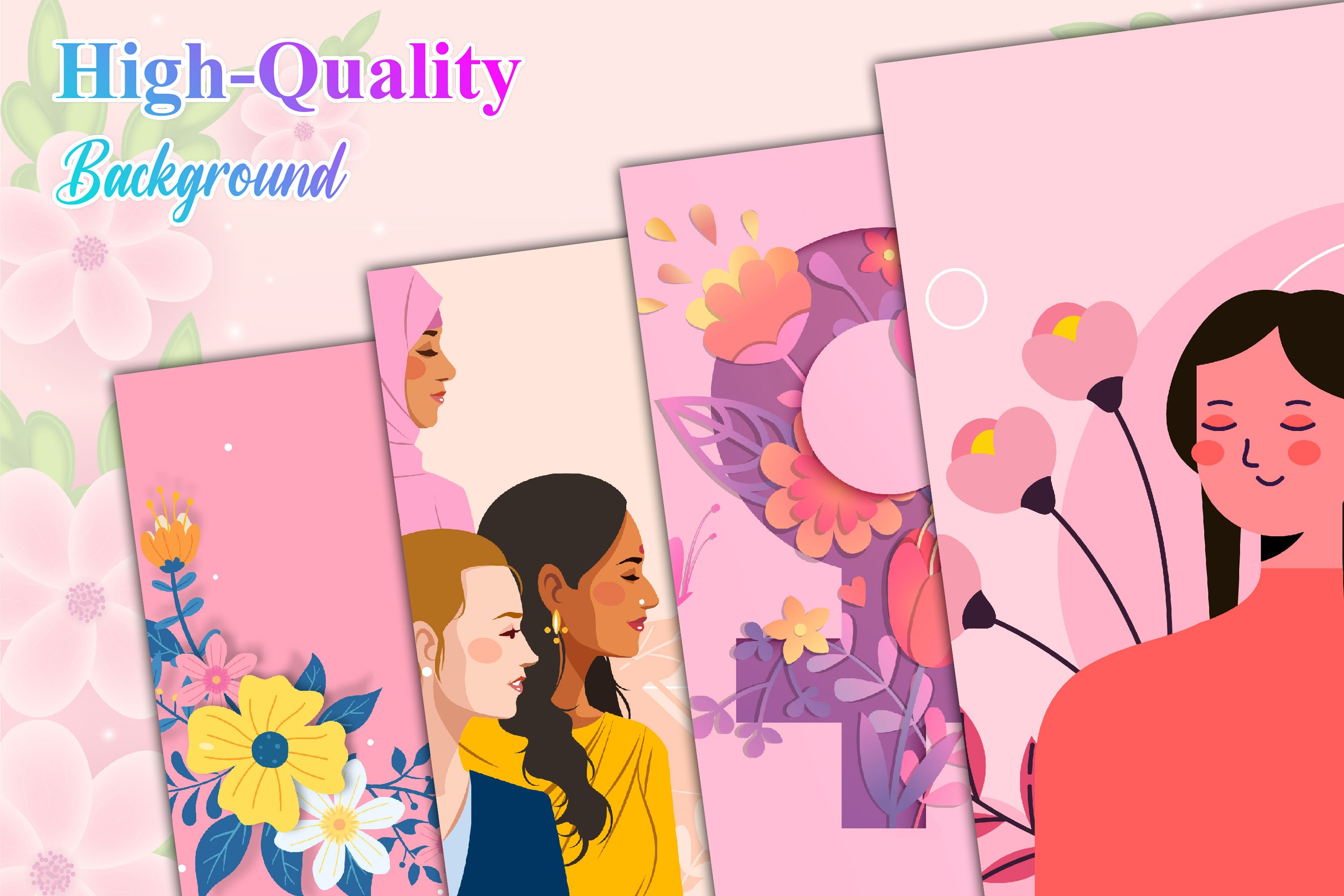 Women's Day Backgrounds: Elegant Empowerment Graphics (digital Paper ...