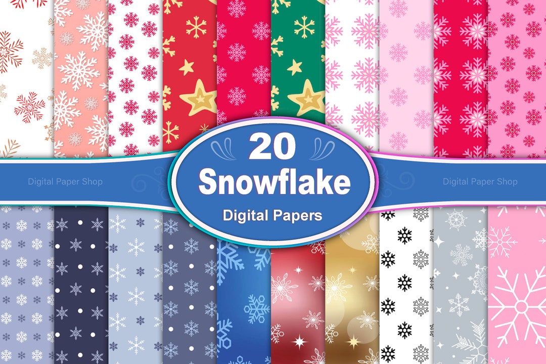 Snowflake Digital Paper, Winter Snowflakes Pattern, Winter Digital ...