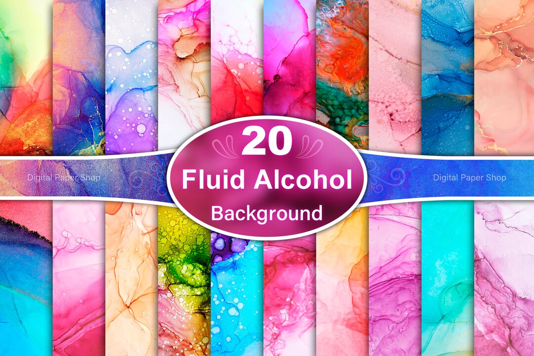 Fluid Alcohol Texture Digital Paper, Liquid Alcohol Ink Digital Paper ...