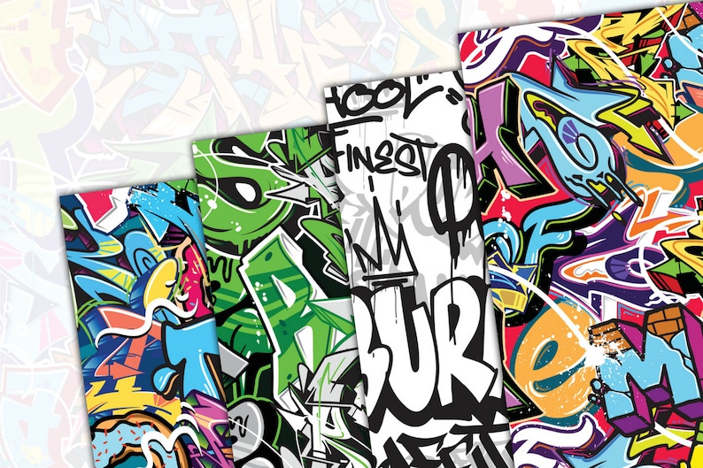 Graffiti Background Bundle: Urban Art Digital Paper (EPS & JPG) - Etsy