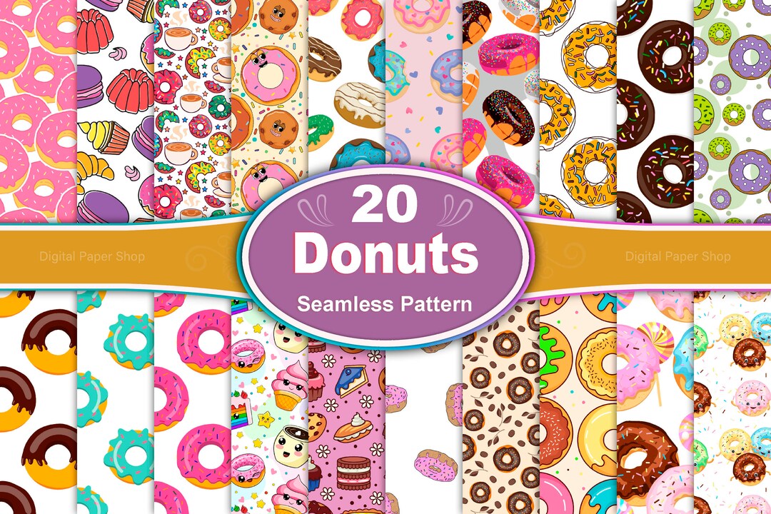 Donuts Seamless Pattern, Donuts Pattern, Donuts Digital Paper, Donuts ...
