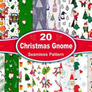 Christmas Gnome Seamless Pattern, Christmas Gnome Pattern, Christmas ...