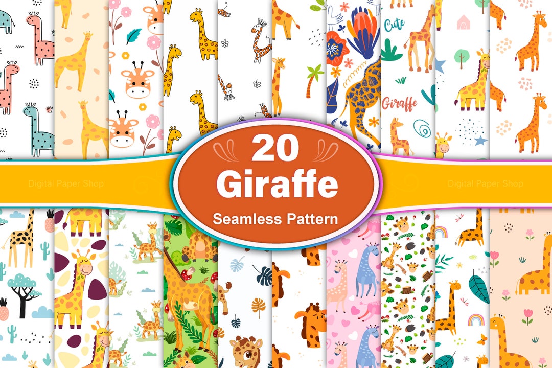 Giraffe Seamless Pattern, Giraffe Pattern, Giraffe Digital Paper ...