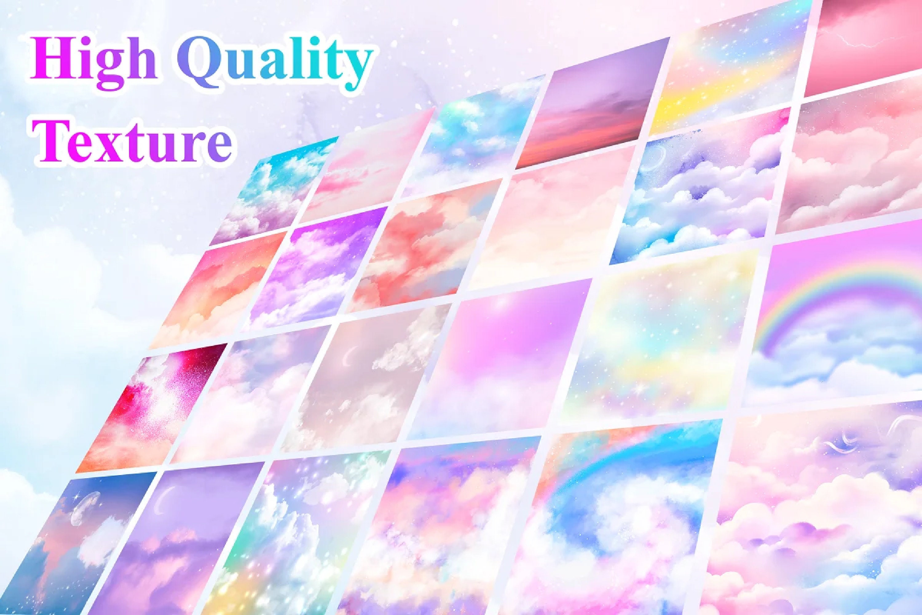 Dream Pastel Sky Digital Paper, Fantasy Pastel Sky Digital Paper ...