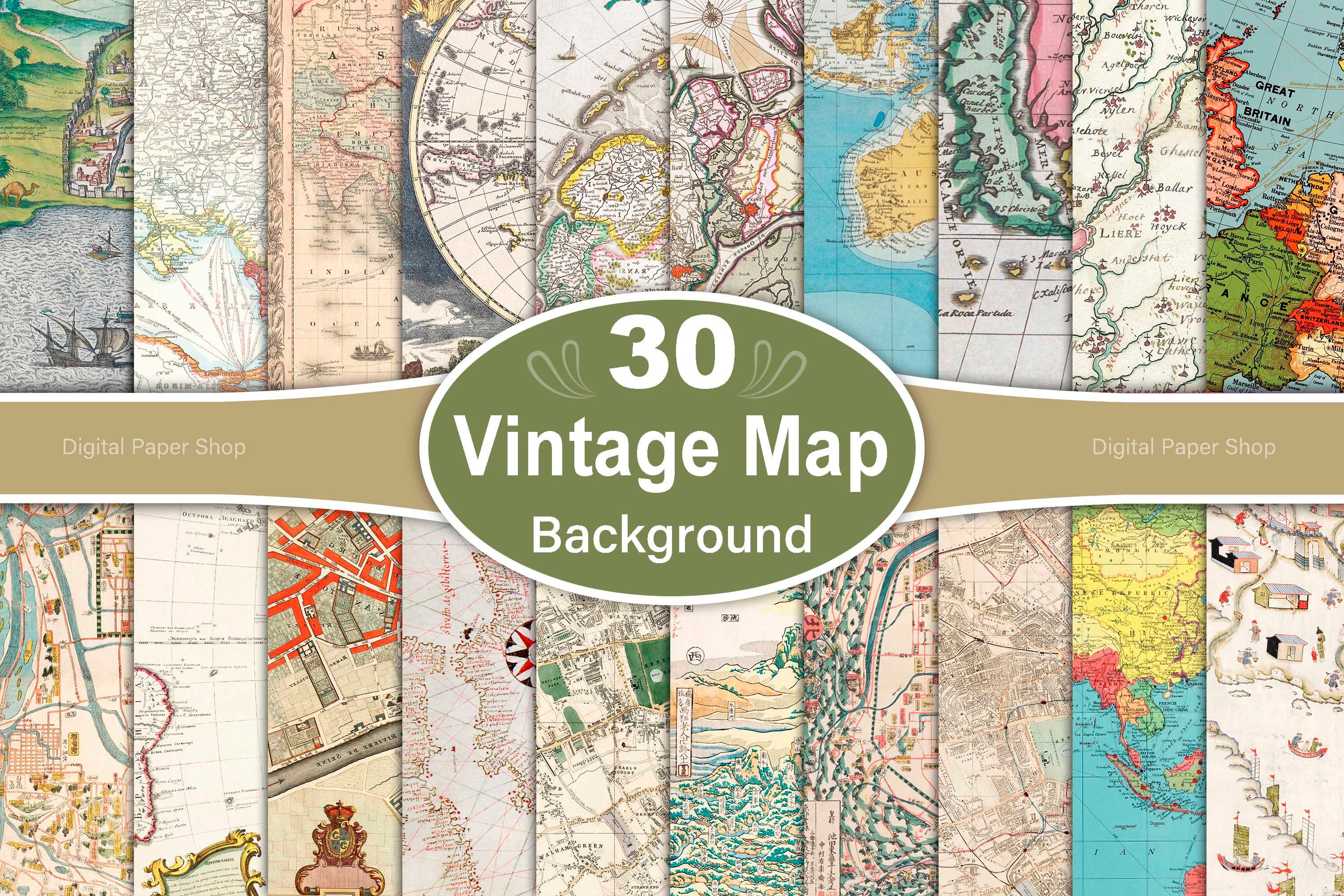 Map Background, Vintage Map Background, World Map Digital Paper ...