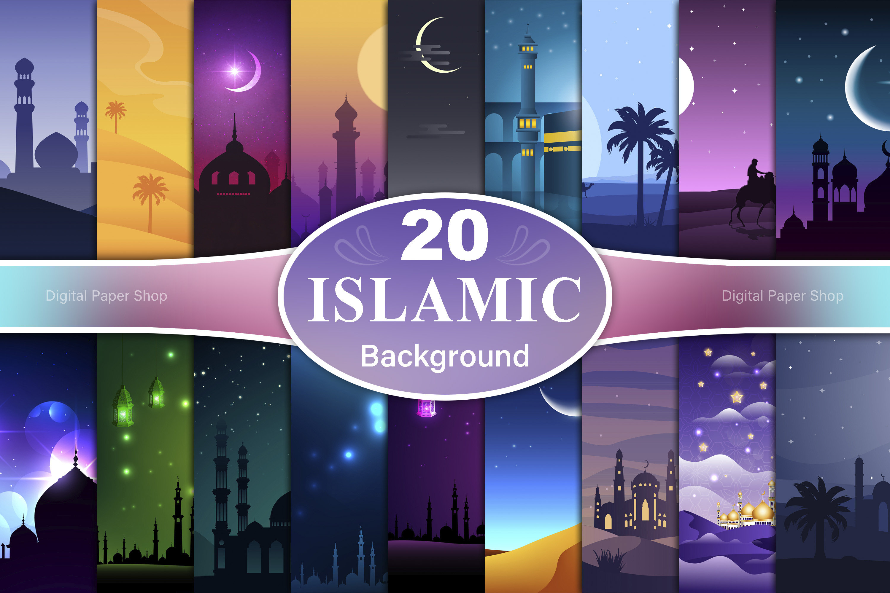 Islamic Landscape Backgrounds: Arabic Wall Art (digital Download) - Etsy