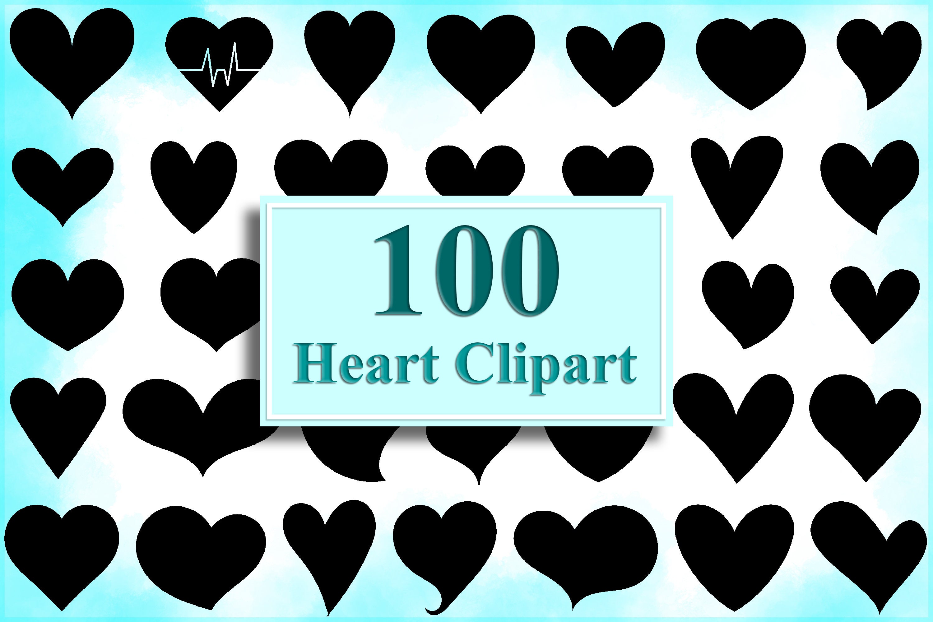 Heart Clipart Bundle, Heart Shape Clipart, Hand Drawn Heart Clipart ...