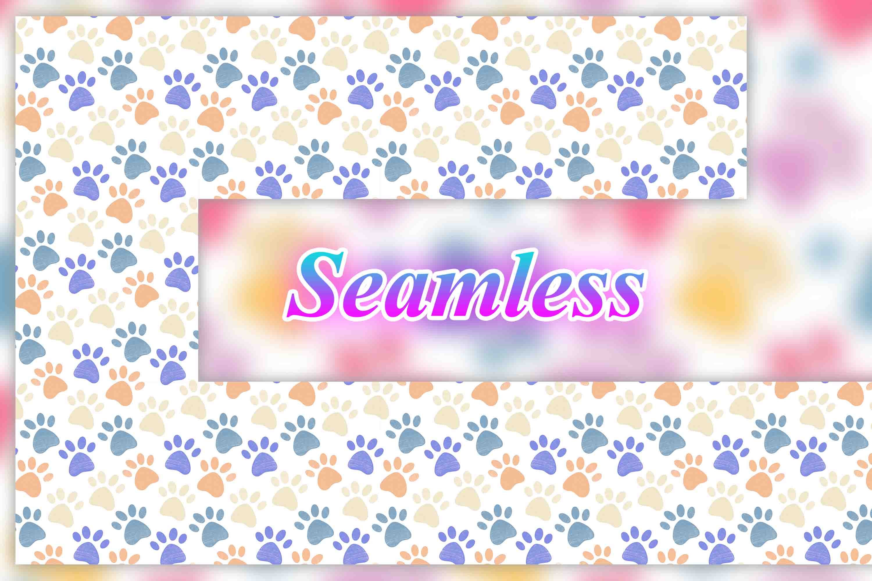 Dog Paw Print Seamless Pattern, Dog Paw Pattern, Dog Paw Digital Paper ...