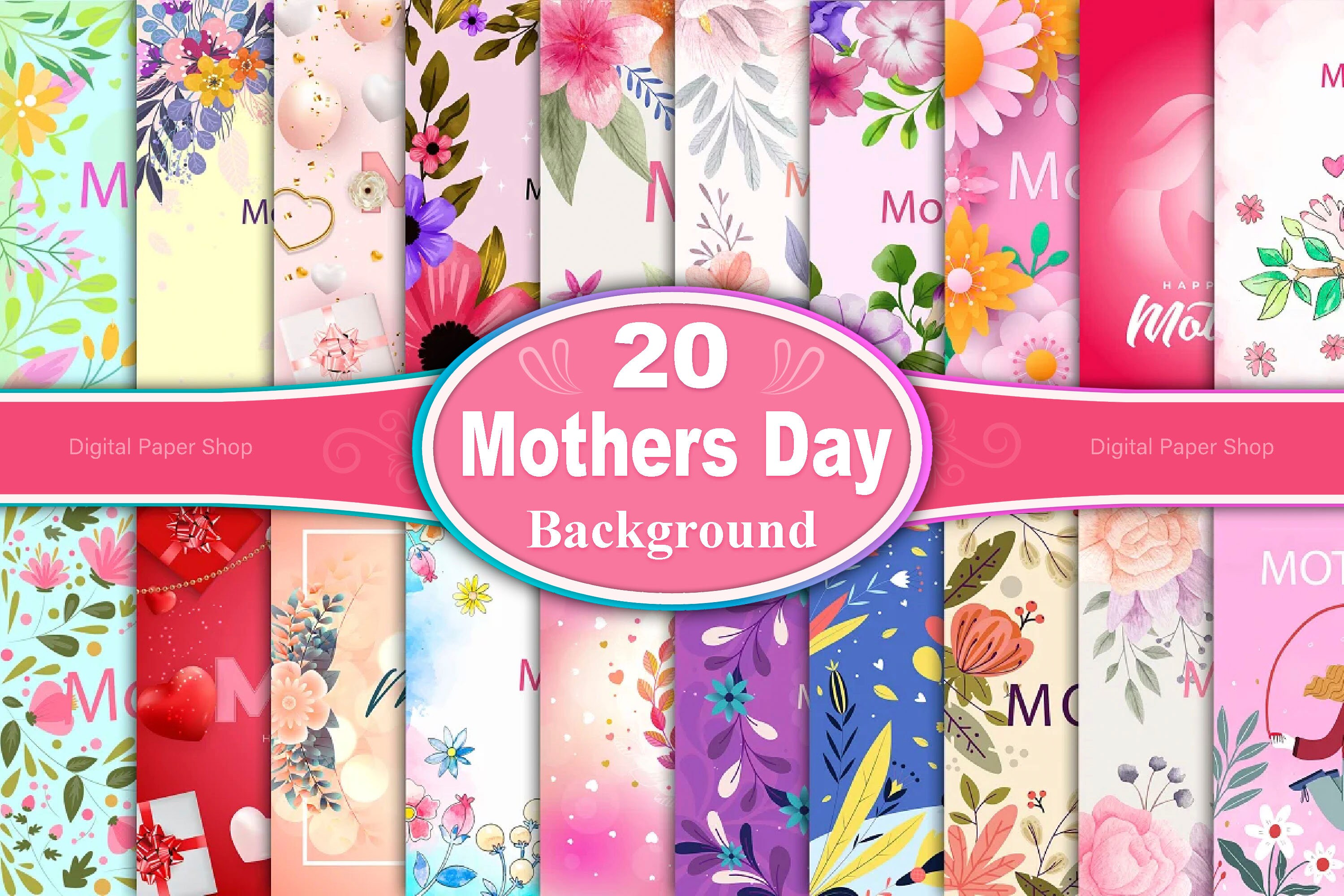 Mothers Day Background, Mothers Day Digital Paper, Happy Mothers Day ...