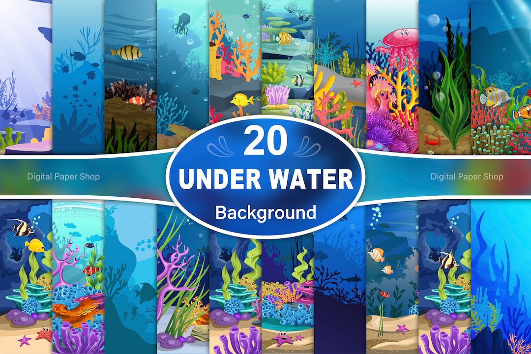 Under the Sea Backgrounds: Underwater Scenery, Ocean Wallpaper (digital ...
