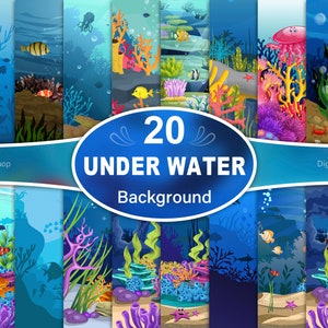 Under the Sea Backgrounds: Underwater Scenery, Ocean Wallpaper (digital ...