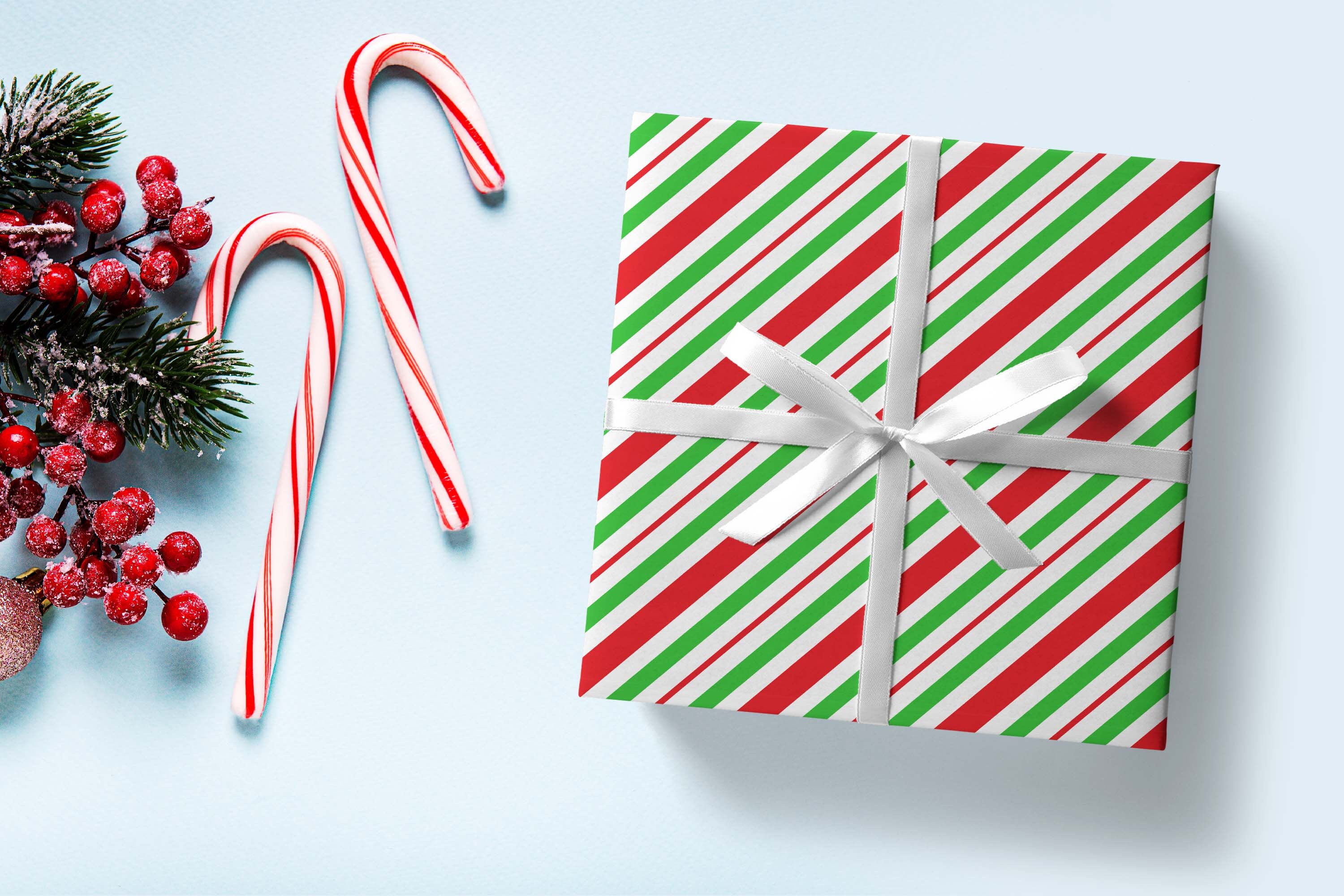 Christmas Candy Cane Stripe Seamless Pattern: 20 JPG Digital Papers ...