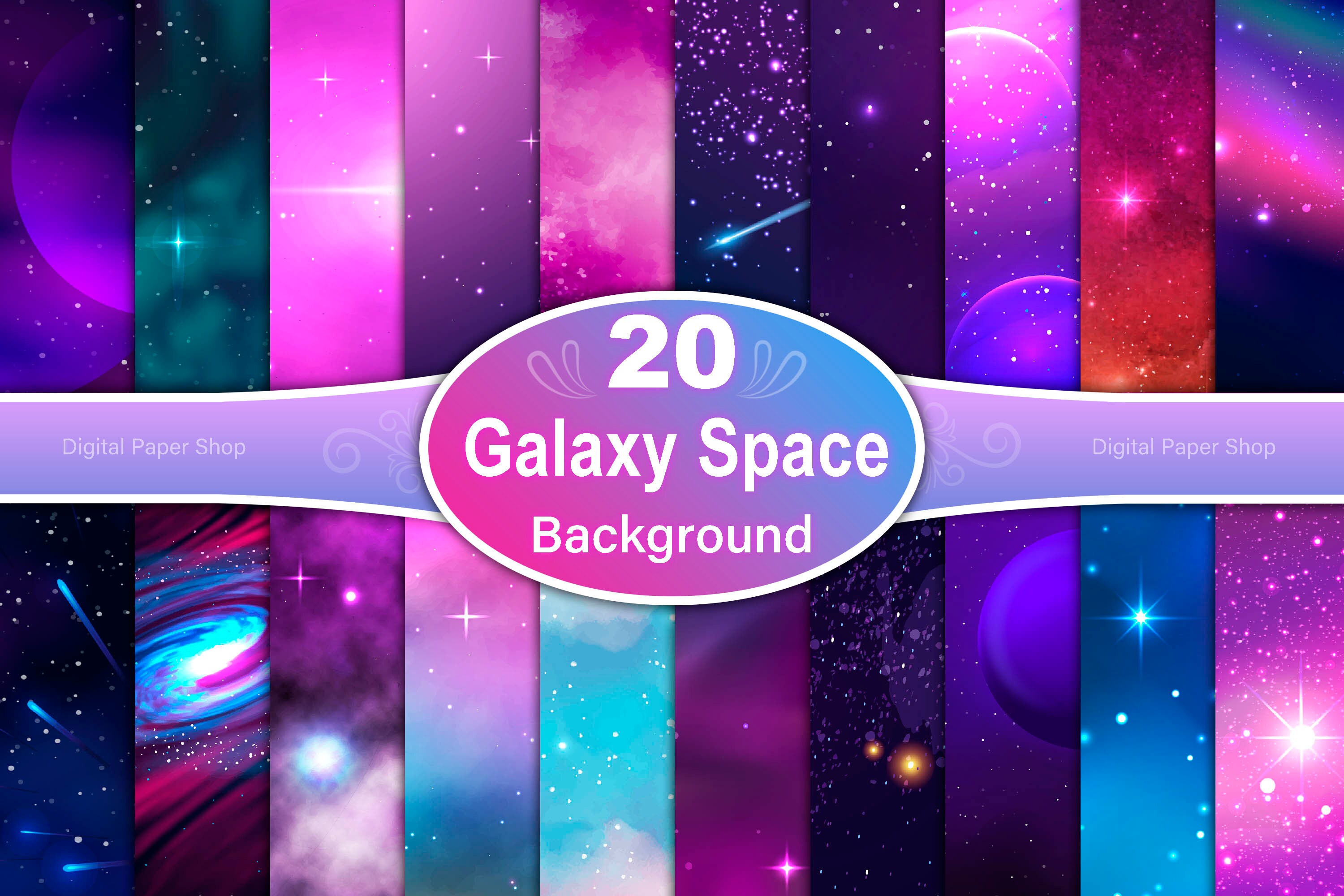 Galaxy Space Digital Paper, Galaxy Digital Paper, Universe Texture ...