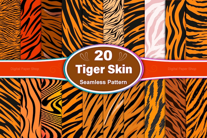 Tiger Skin Seamless Pattern, Tiger Skin Pattern, Tiger Skin Digital Paper, Tiger Print Pattern ...