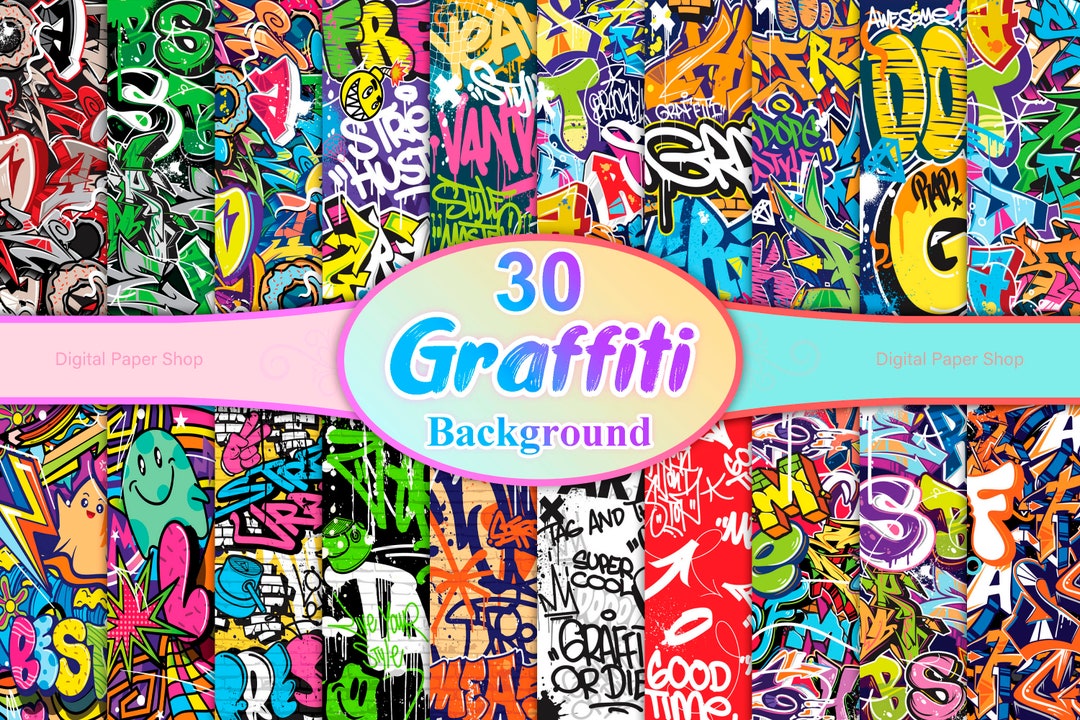 Graffiti Background Bundle: Urban Art Digital Paper (EPS & JPG) - Etsy