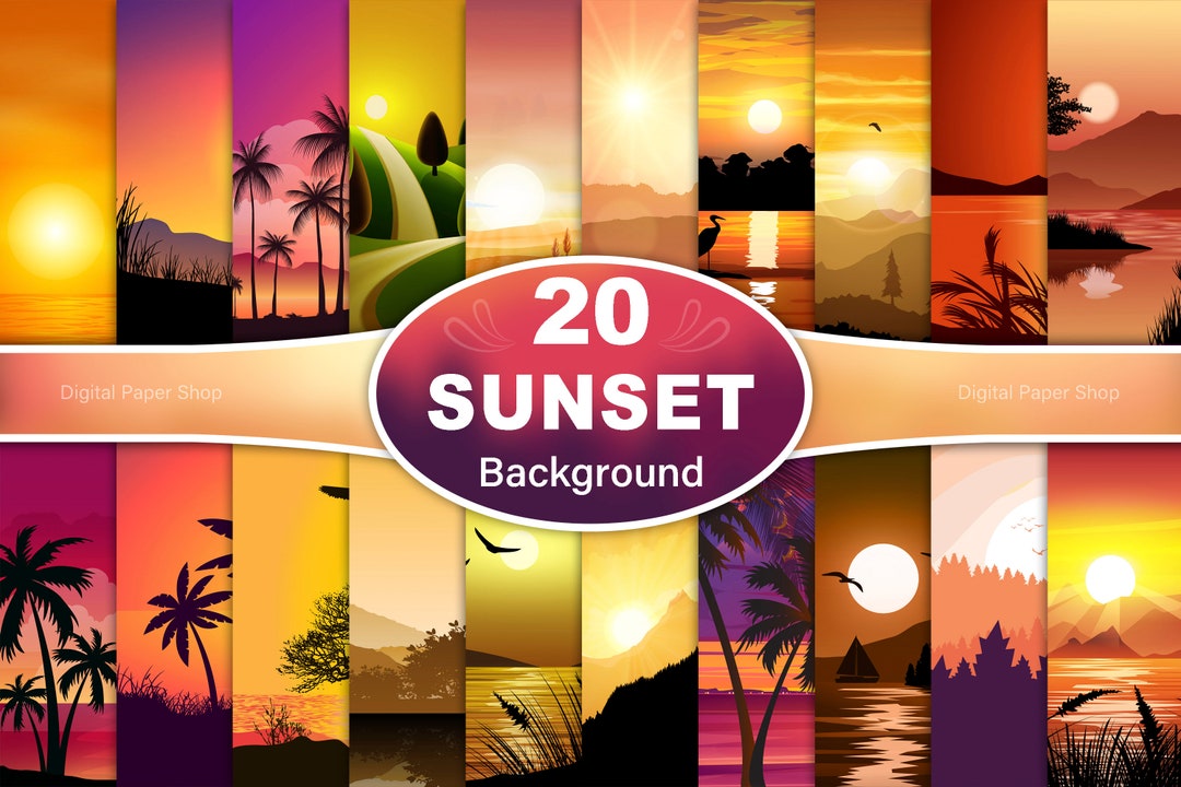 Sunset Background, Sunset Landscape, Sunset Wallpaper, Sunset Digital ...