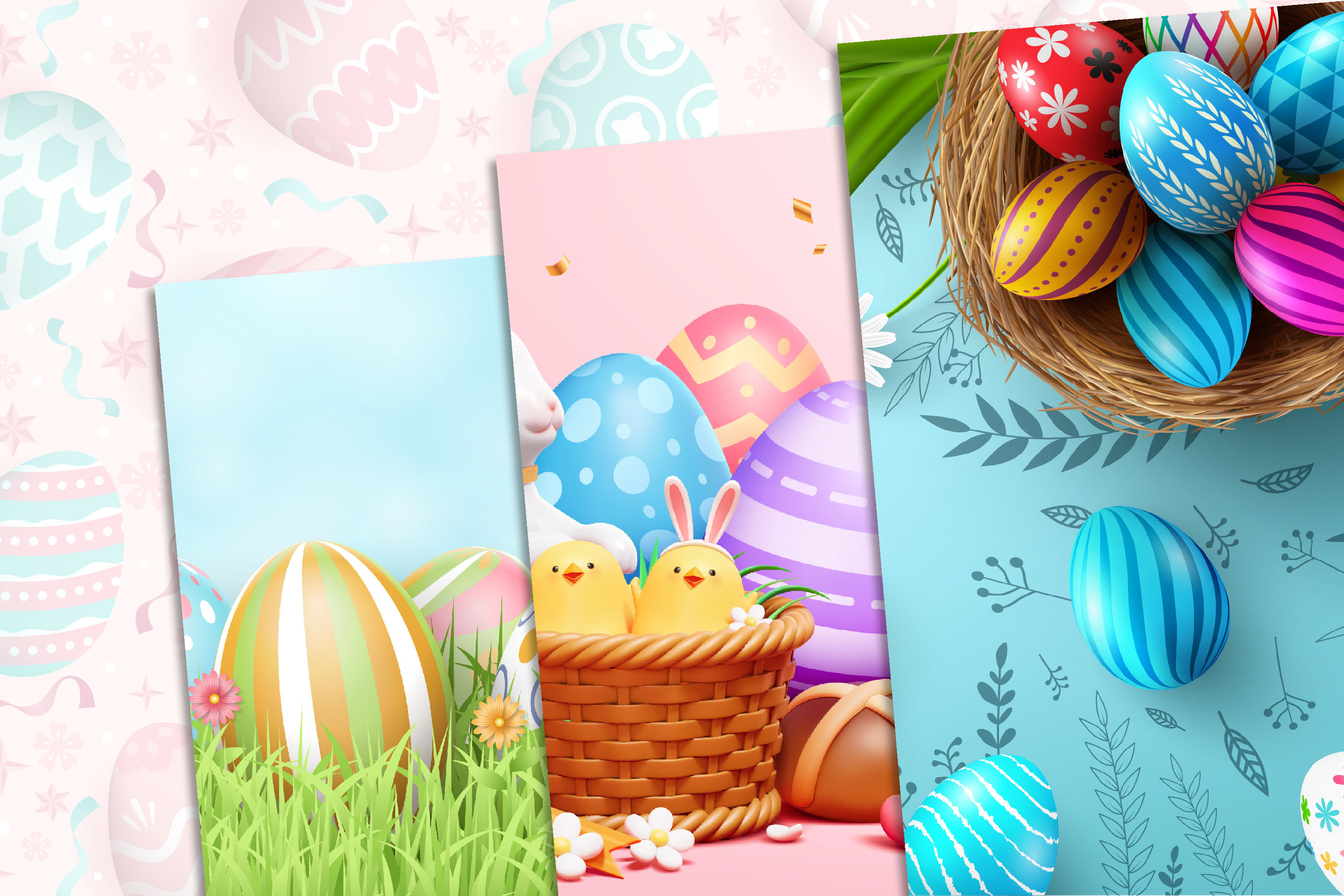 Easter Backgrounds, Easter Digital Papers, Easter Bunny Background, Happy Easter Digital Paper ...
