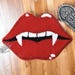 Vampire Teeth Rug Spooky Red Lips Bath Mat Creepy Halloween Rug Gothic ...