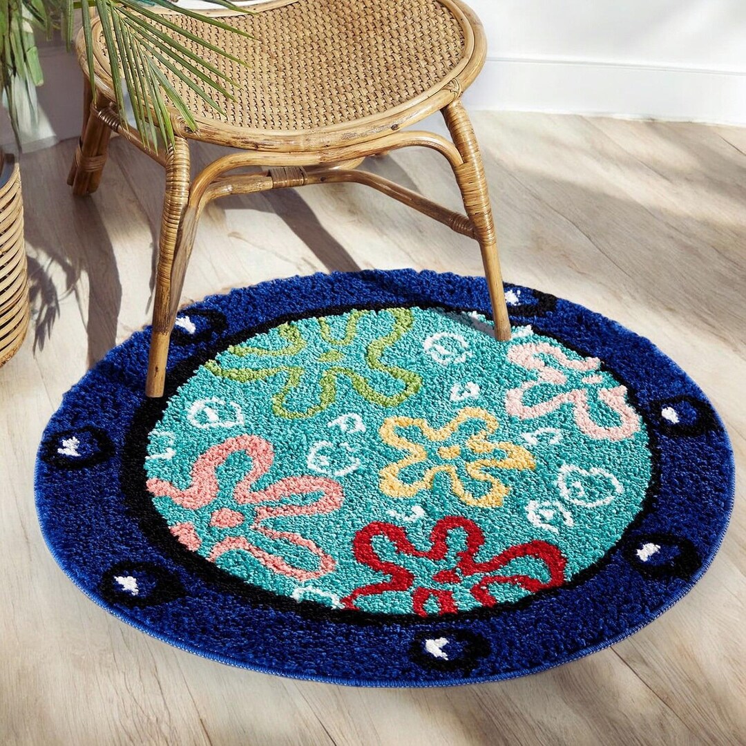 Cartoon Rug, Playful Undersea Rug for Kids' Room, Bright Animated Floor ...