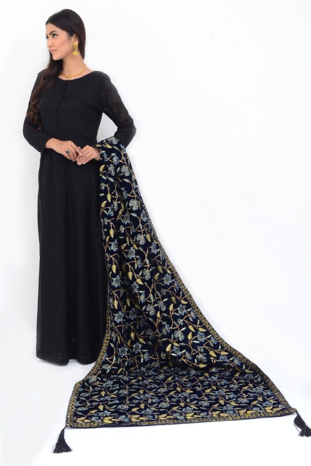 Heavy Shawls Pakistani Velvet Shawl & Wraps Embroidered Winter - Etsy