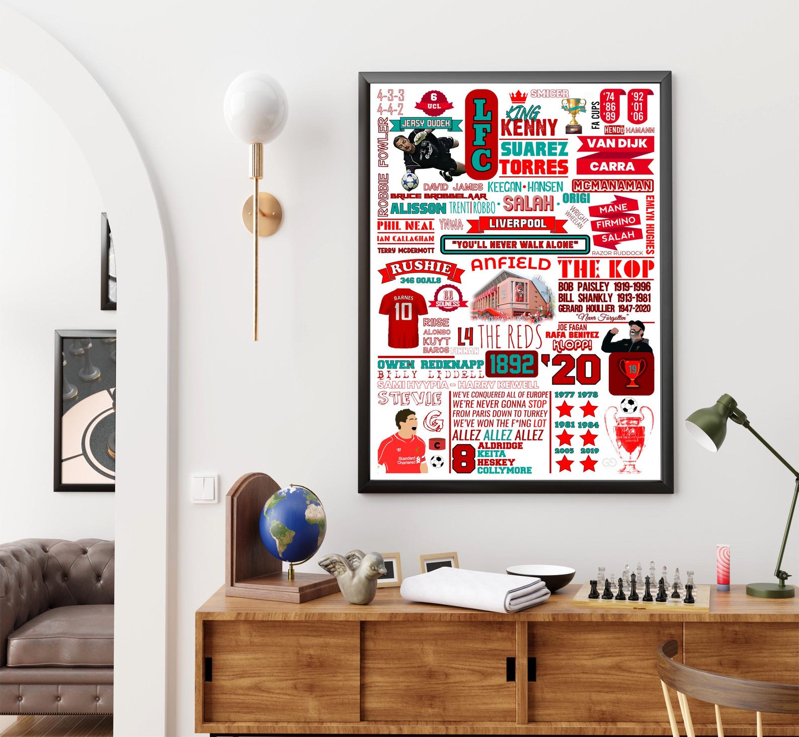Liverpool FC Legends Football Poster Doodle Text YNWA Print Wall Art - Etsy