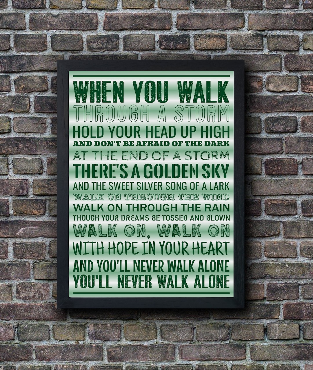 You'll Never Walk Alone YNWA Song Glasgow Celtic FC Inspired Lyrics ...