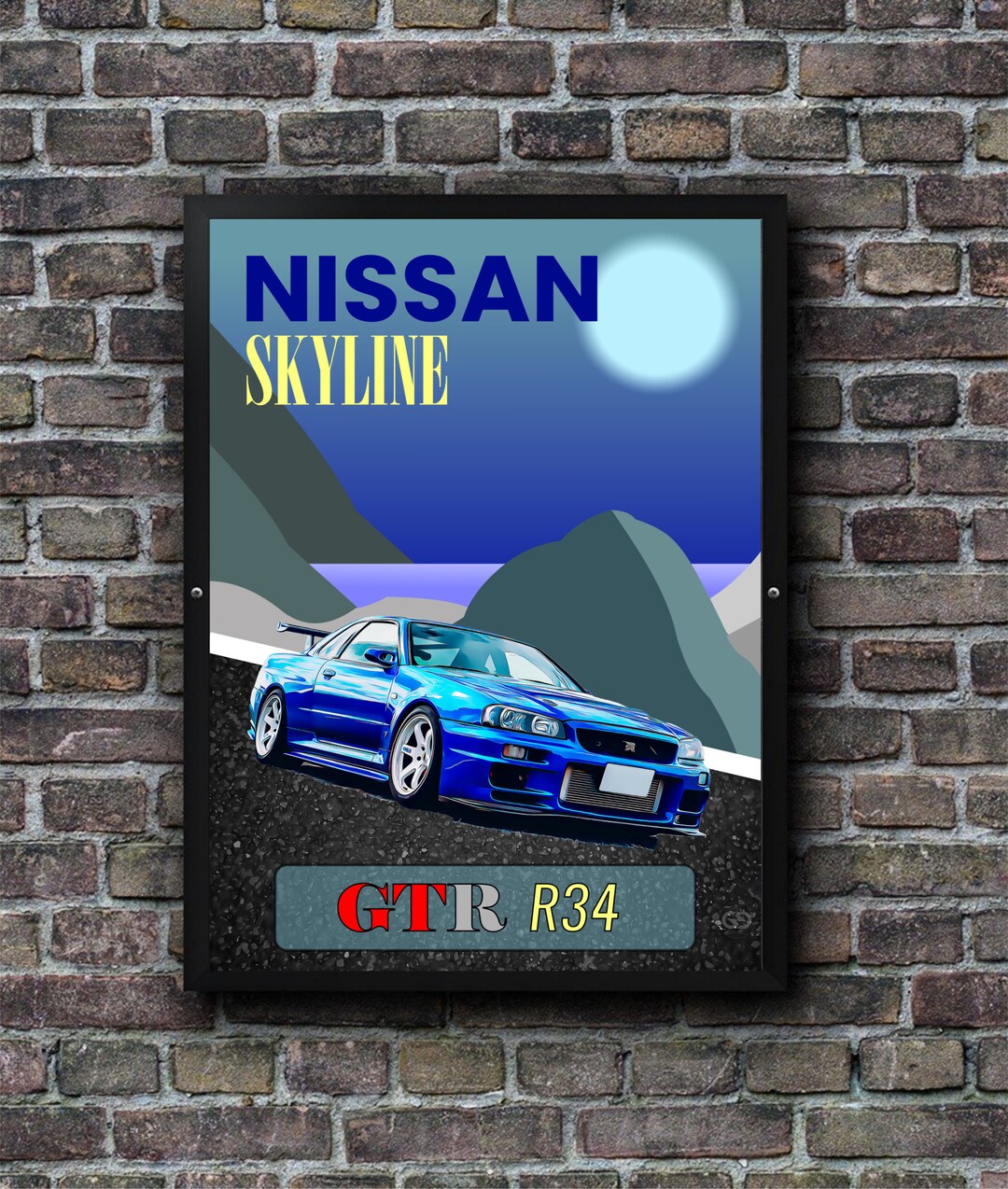 Nissan Skyline GTR R34 Poster Print Classic Car Automobile Wall Art - Etsy