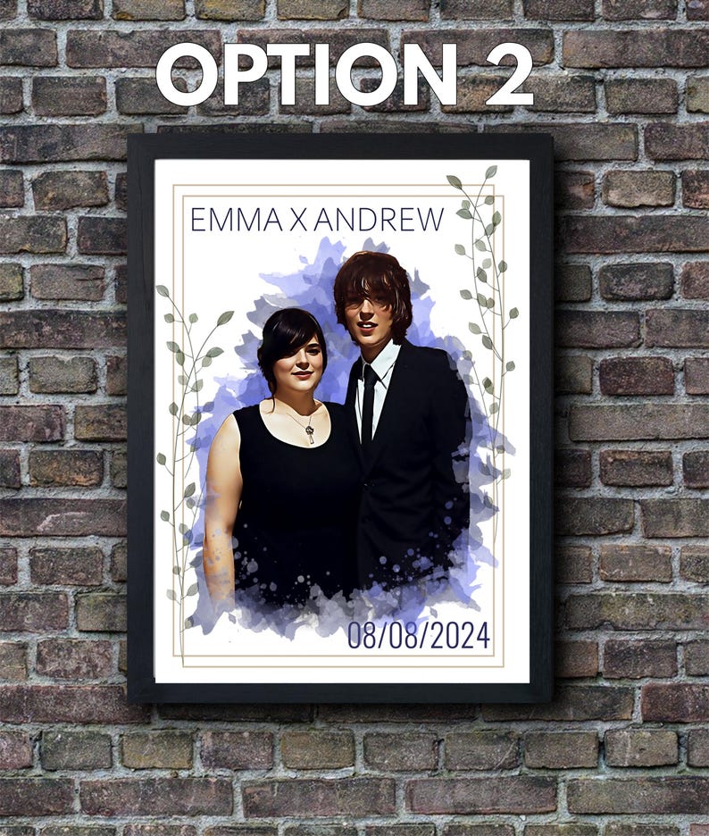 Custom Poster Print Personalized Cartoon Watercolour Art Photo-to ...