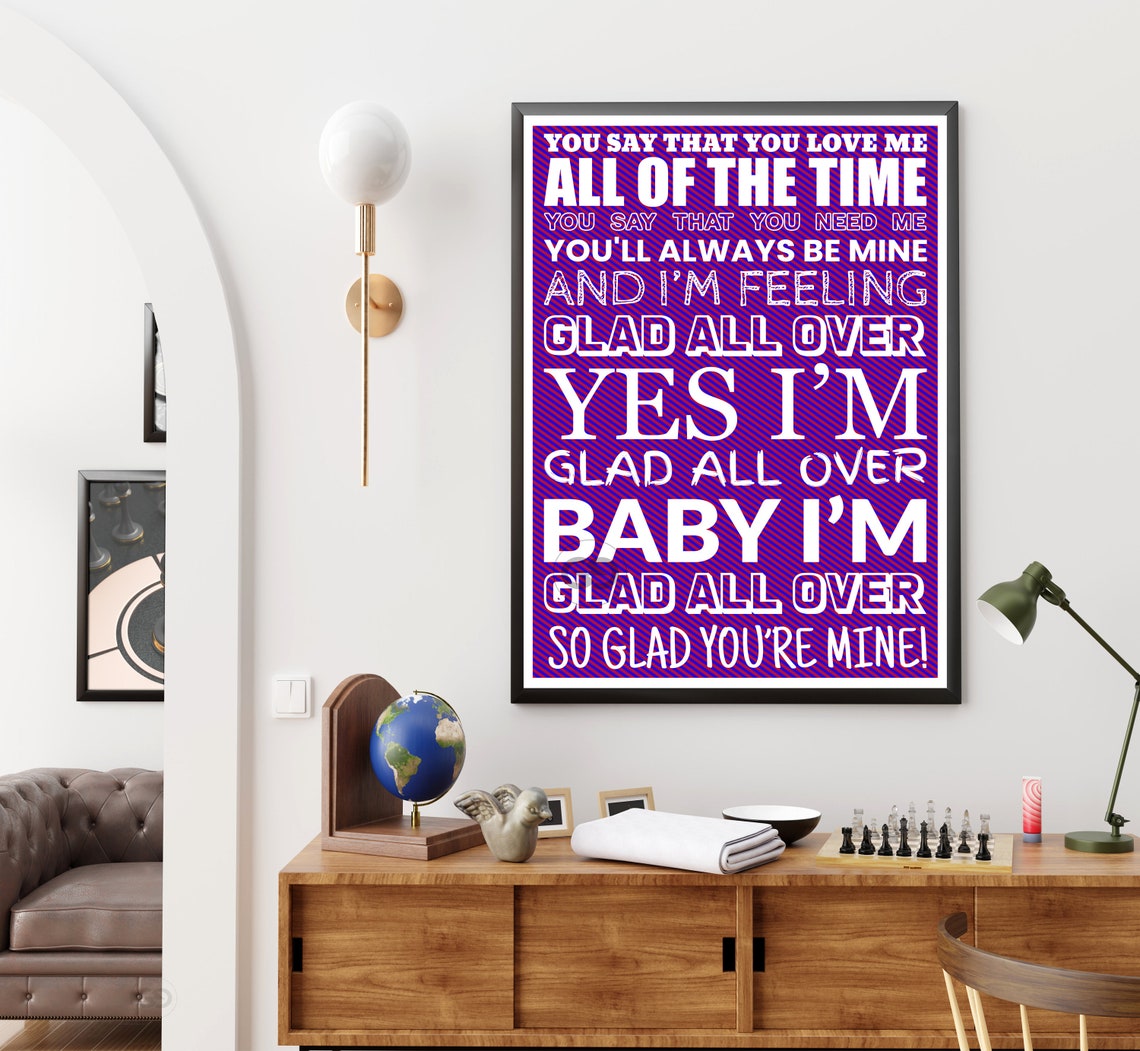 Glad All Over Crystal Palace Song Lyrics Poster Print Lyrics Football ...