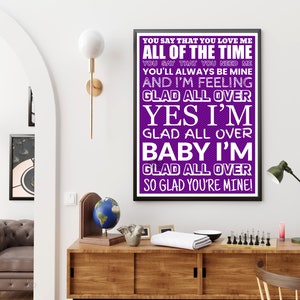 Glad All Over Crystal Palace Song Lyrics Poster Print Lyrics Football ...