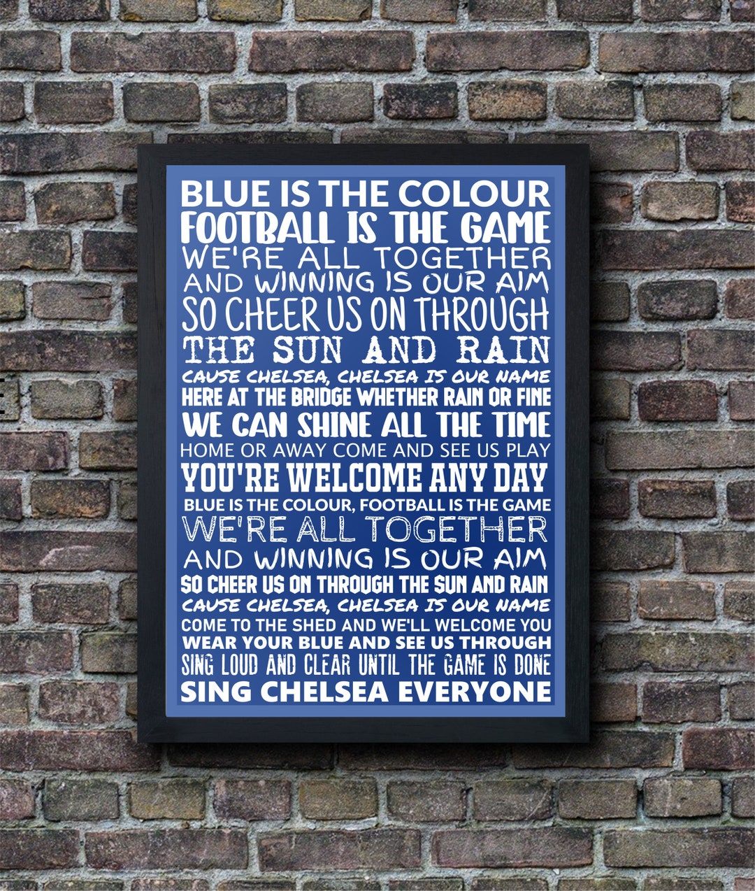 Chelsea Song Lyrics Poster Print Blue is the Colour Inspired Lyrics ...