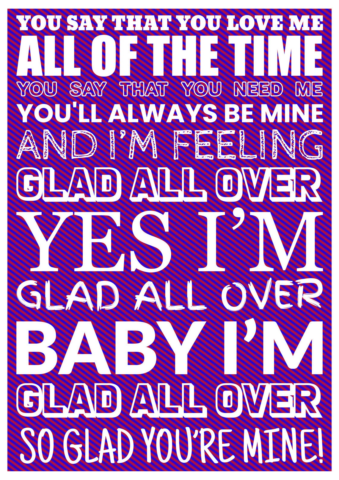 Glad All Over Crystal Palace Song Lyrics Poster Print Lyrics Football ...