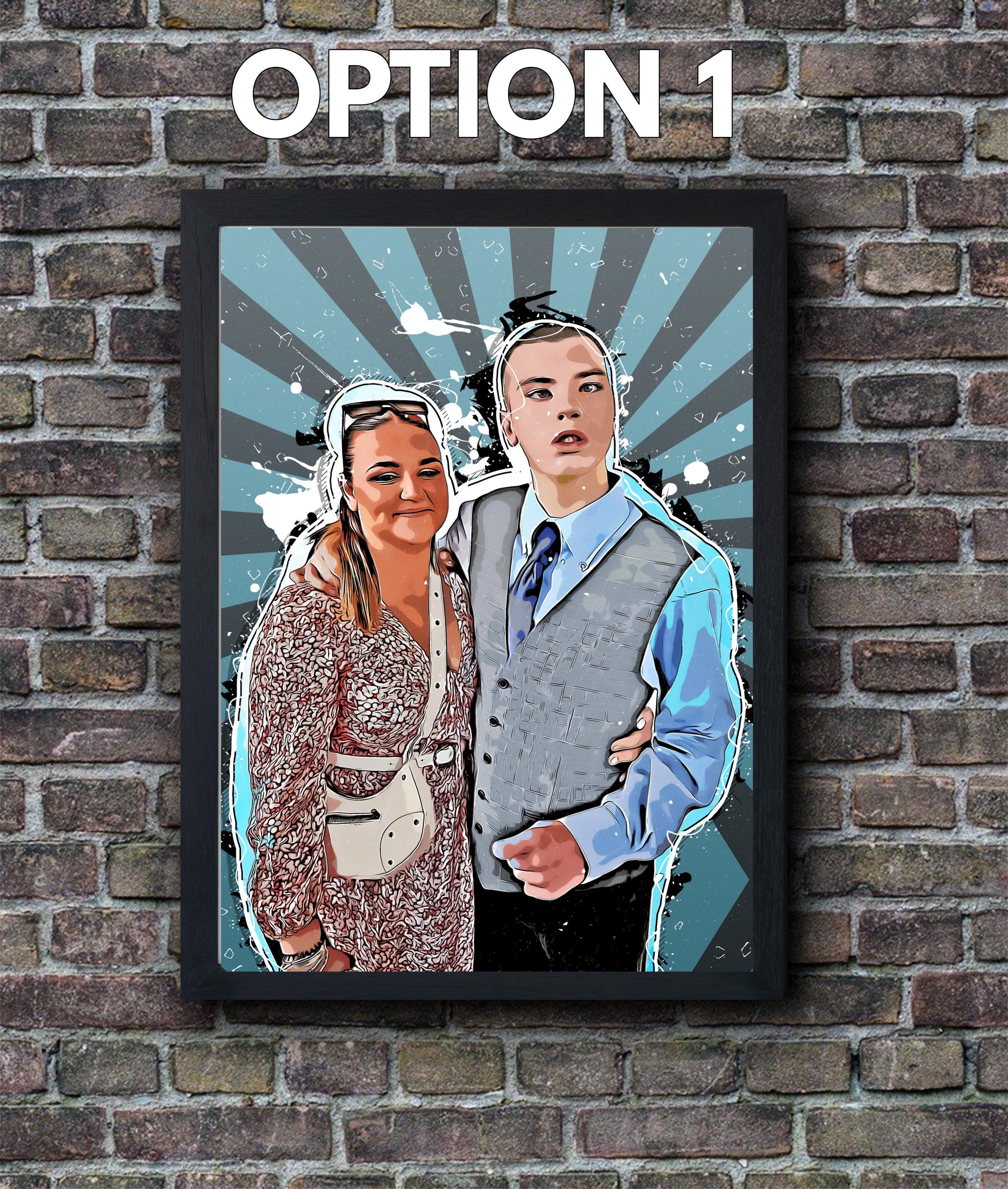 Custom Poster Print Personalized Cartoon Watercolour Art Photo-to ...