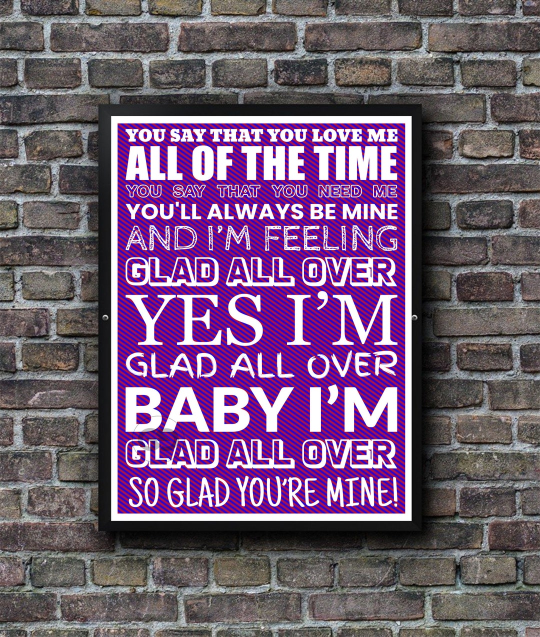 Glad All Over Crystal Palace Song Lyrics Poster Print Lyrics Football ...