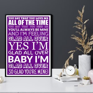 Glad All Over Crystal Palace Song Lyrics Poster Print Lyrics Football ...