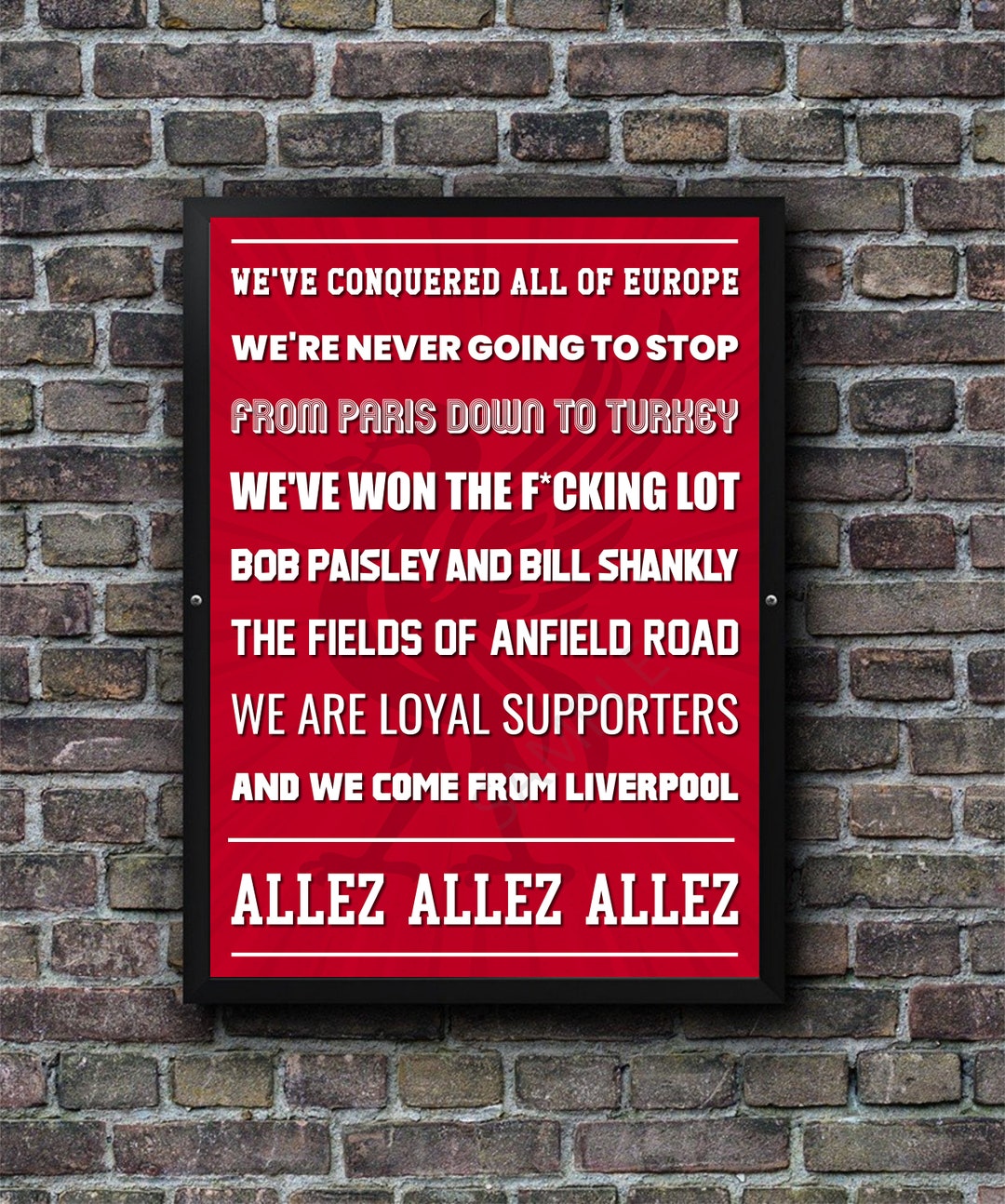 Allez Allez Allez Paroles de chanson Citation inspirée du Liverpool FC ...
