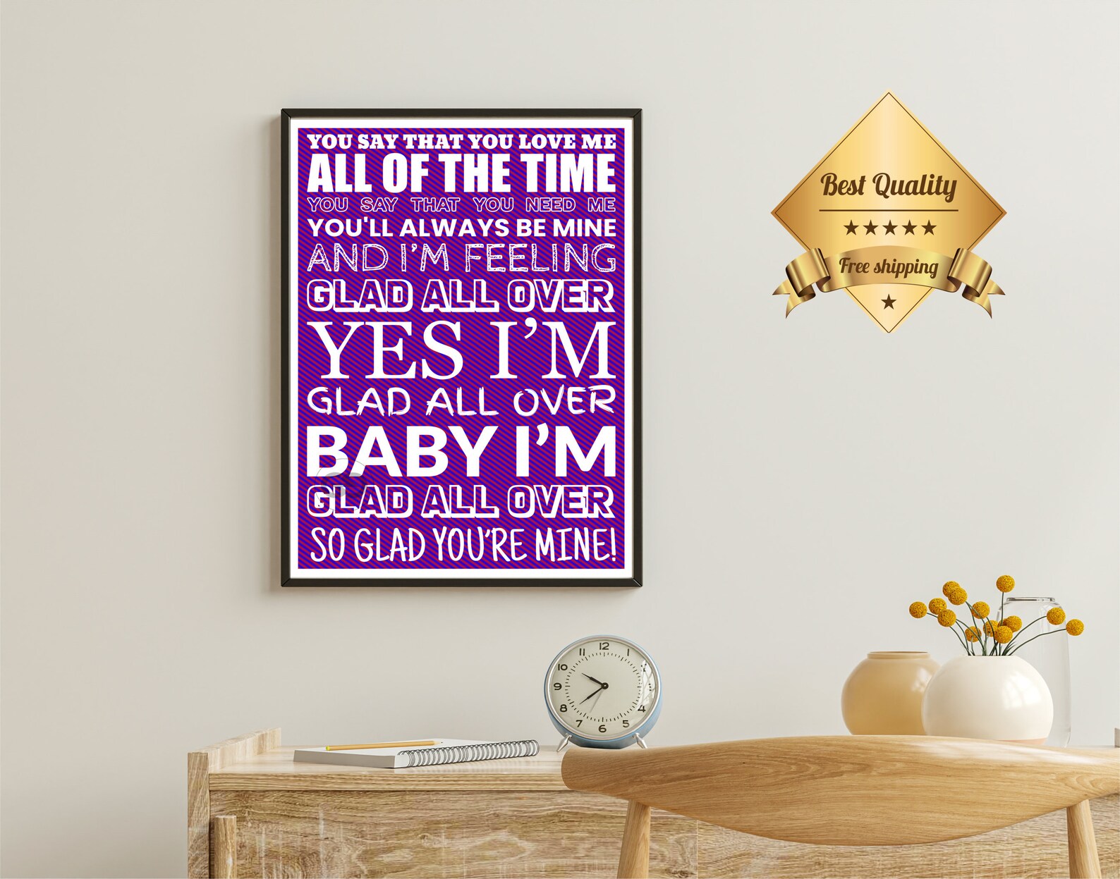 Glad All Over Crystal Palace Song Lyrics Poster Print Lyrics Football ...