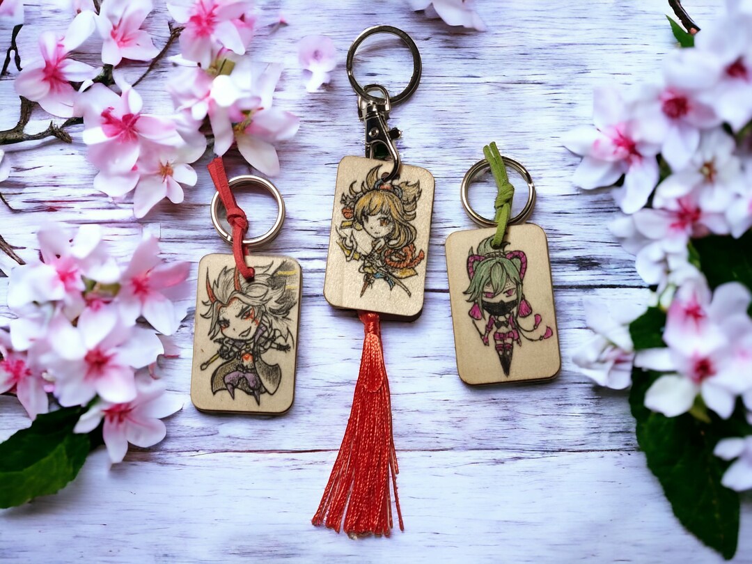 Genshin Impact Inazuma Chibi Characters, Handmade Painted Keychains ...