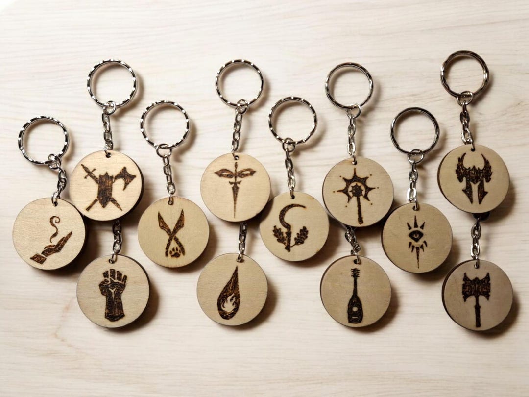 Dungeons and Dragons Keychain, Wood Nerd Keychain, Dnd, Perfect Nerd ...