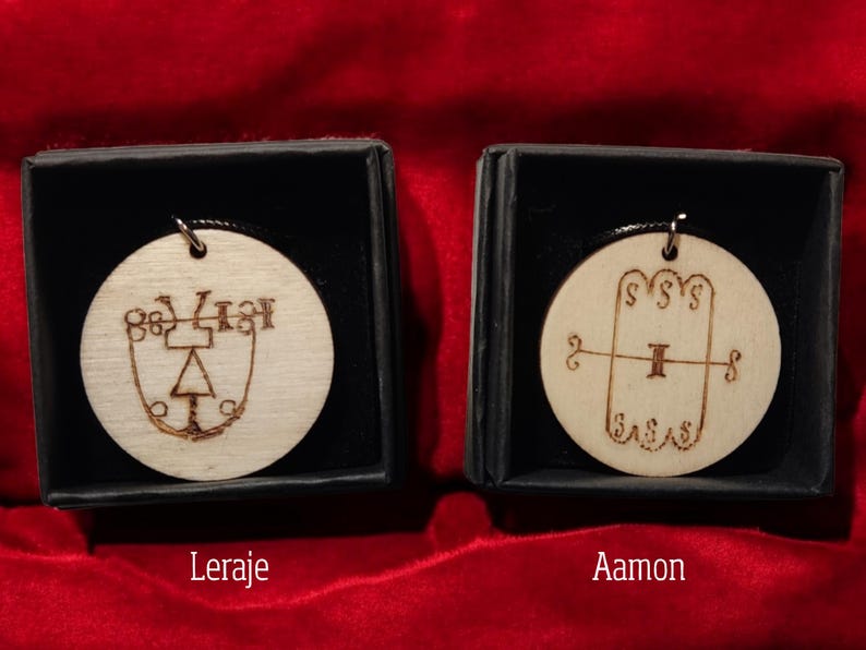 Marquises of Hell Sigil Charm, Handmade Pyrograph Demon Marquises Sigil ...