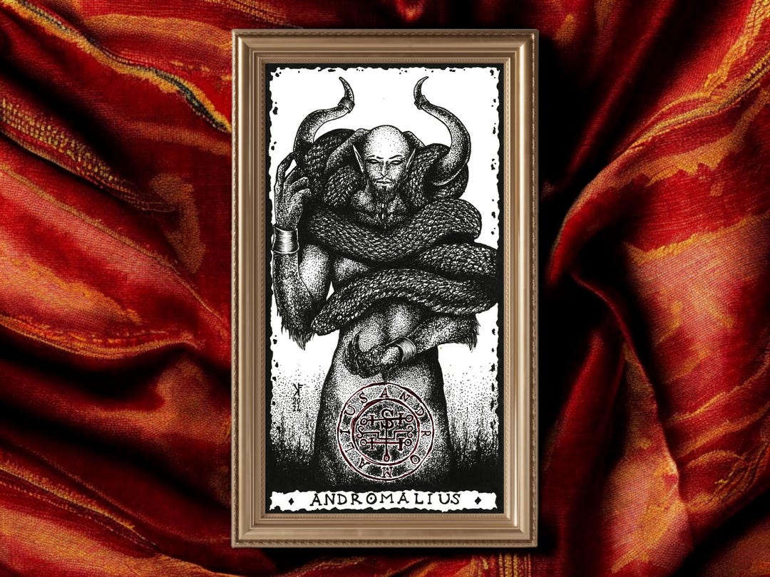 Original Pen Drawing Andromalius Ars Goetia Serie, Unique Piece, Tarots ...